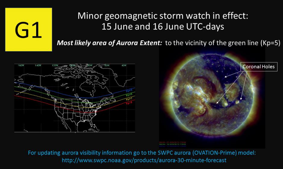 G1 (Minor) Geomagnetic Storming Likely to Continue into 16 June | NOAA ...